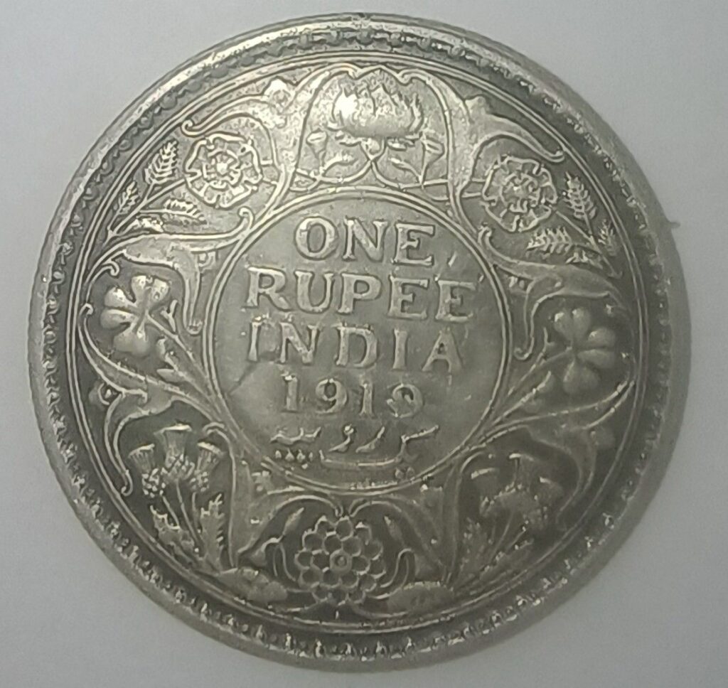 RCI India – British India George V 1 Rupee Silver Coin (1919) 1Pcs ...